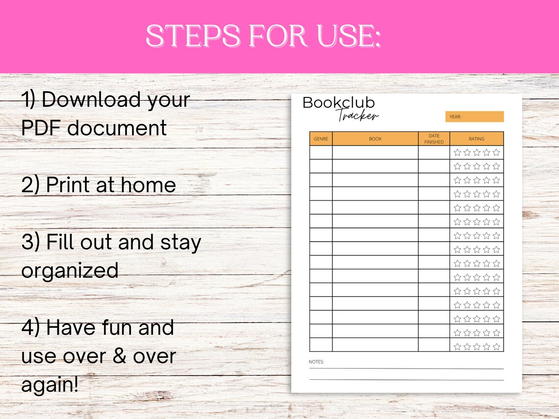 Reading Journal Reading Log Printable Bookshelf Printable - Etsy