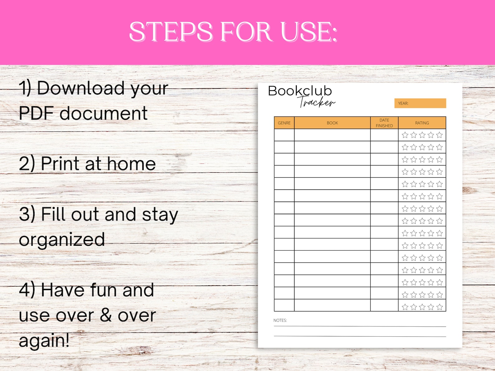 Reading Journal Reading Log Printable Bookshelf Printable - Etsy
