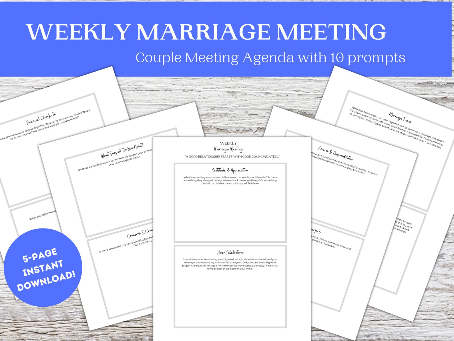 Weekly Couple Meeting, Weekly Marriage Meeting, Couple Meeting Planner ...