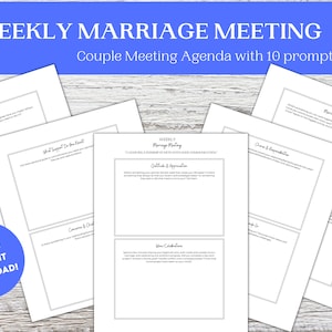 Weekly Couple Meeting, Weekly Marriage Meeting, Couple Meeting Planner ...