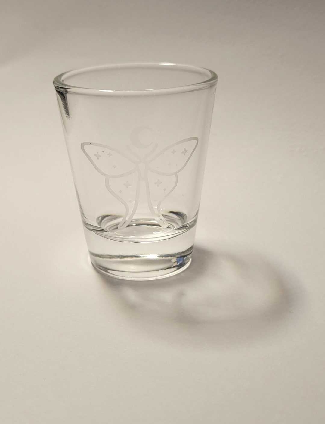 Lunar Moth Shot Glass 1.5 Ounce Round Shot Glass Witchy Occult ...