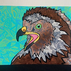 A3 Original Zentangle Eagle Art - Etsy
