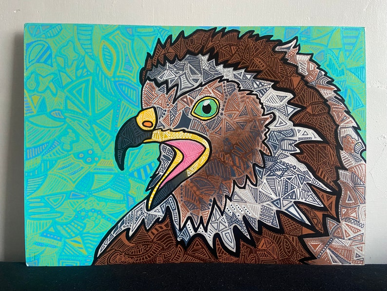 A3 Original Zentangle Eagle Art - Etsy