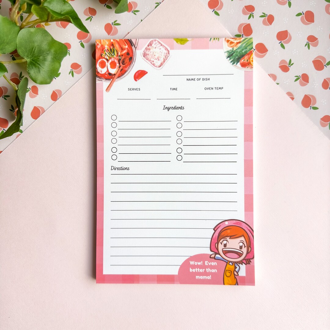 Cooking Mama Recipe Notepad - Etsy