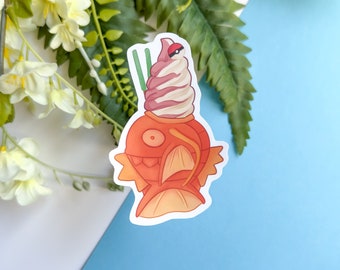 Magi-taiyaki, Magikarp, Weatherproof Vinyl Sticker Decal, Die Cut ...