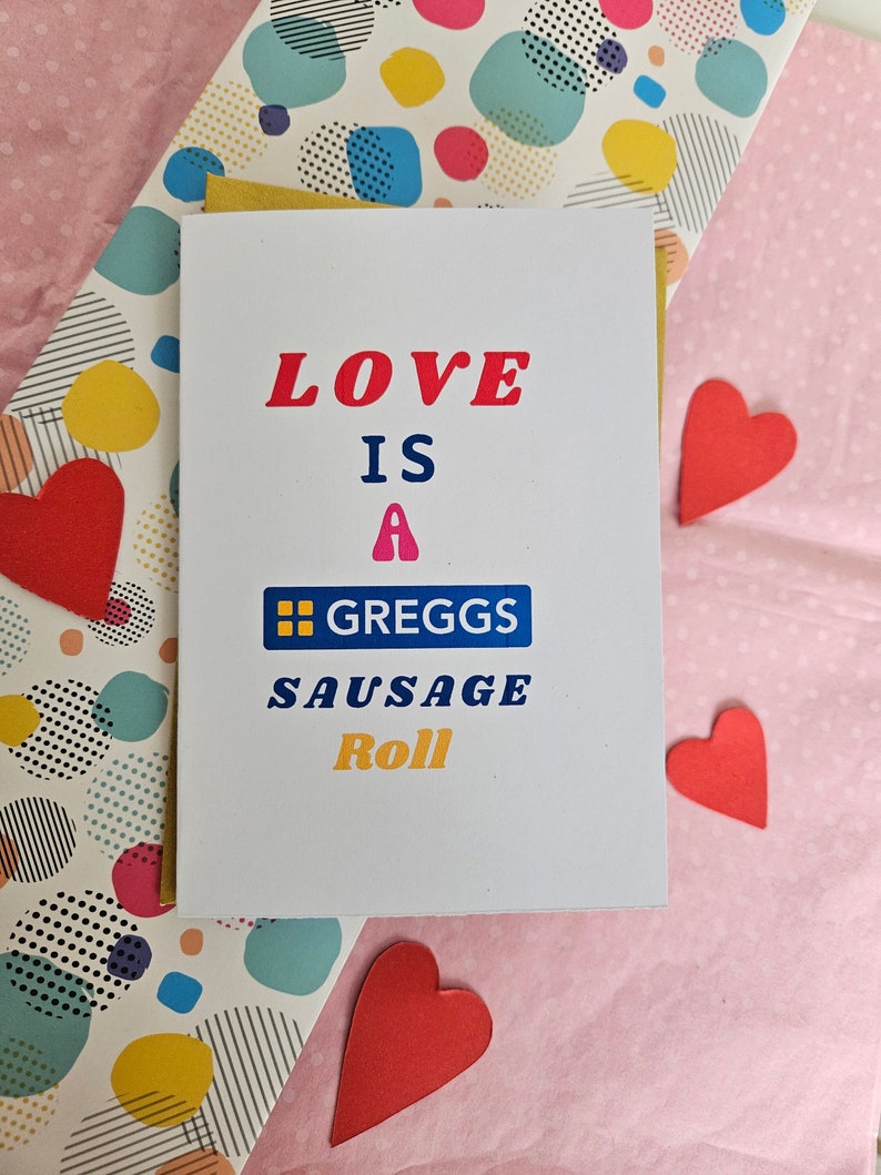 Greggs Sausage Roll Valentines Day Card Etsy Uk