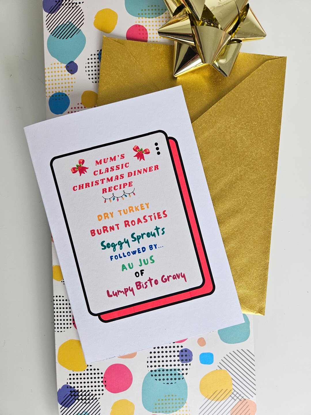 Mum's Christmas Dinner Card - Etsy