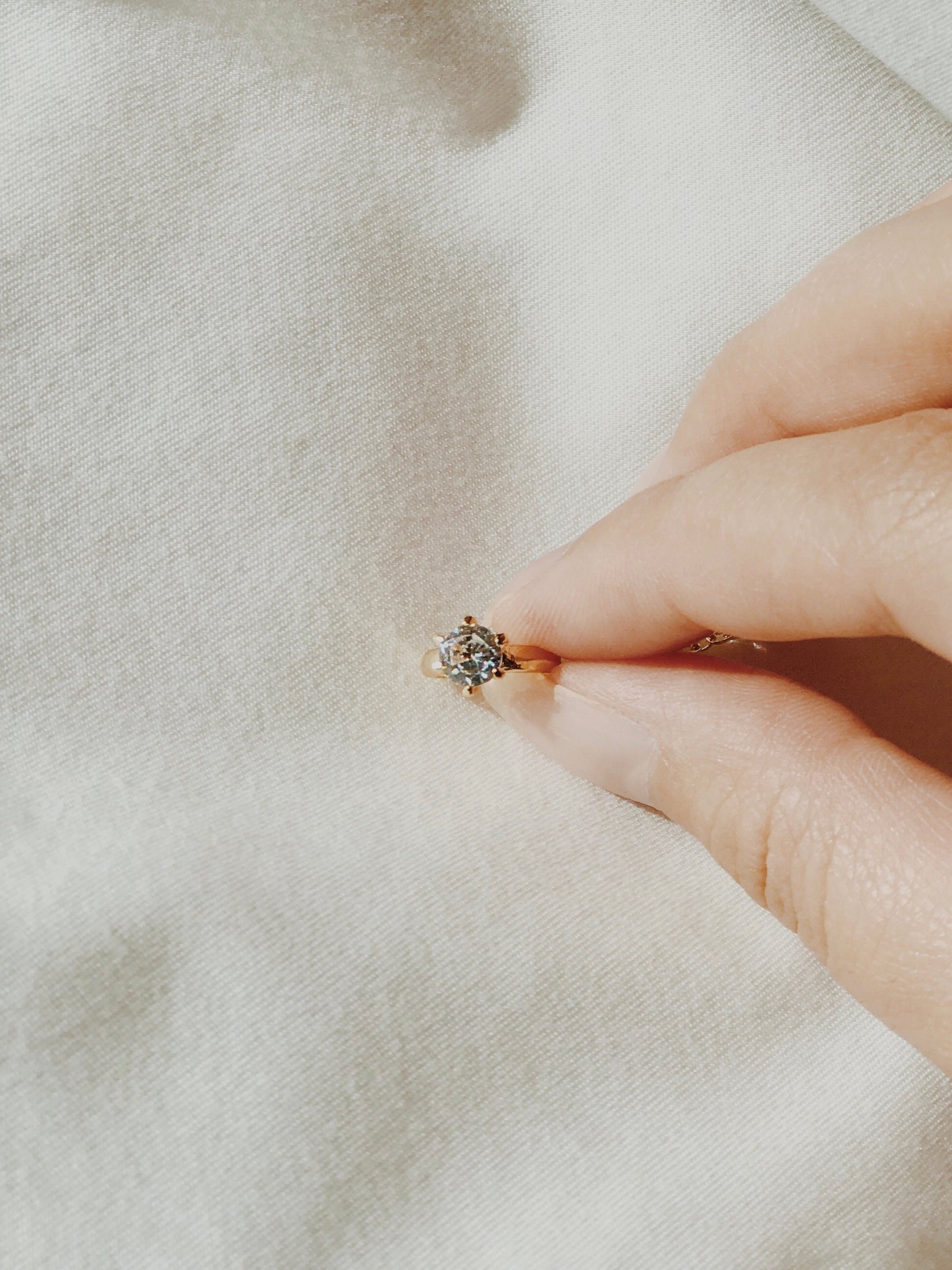 Gold Rhinestone Mini Ring Dainty Necklace Gifts for Women Women's ...