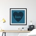 Blue Heart "forever" Quote for Home Printing - Instant Download and Add ...