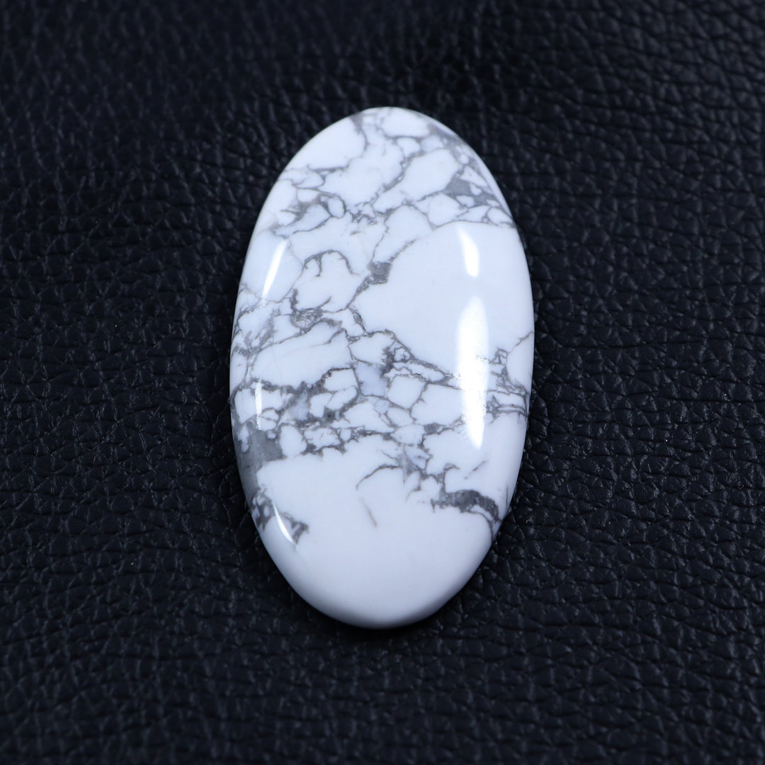 Howlite Palm Stone: White Turquoise Worry Stone, Crown Chakra Healing ...