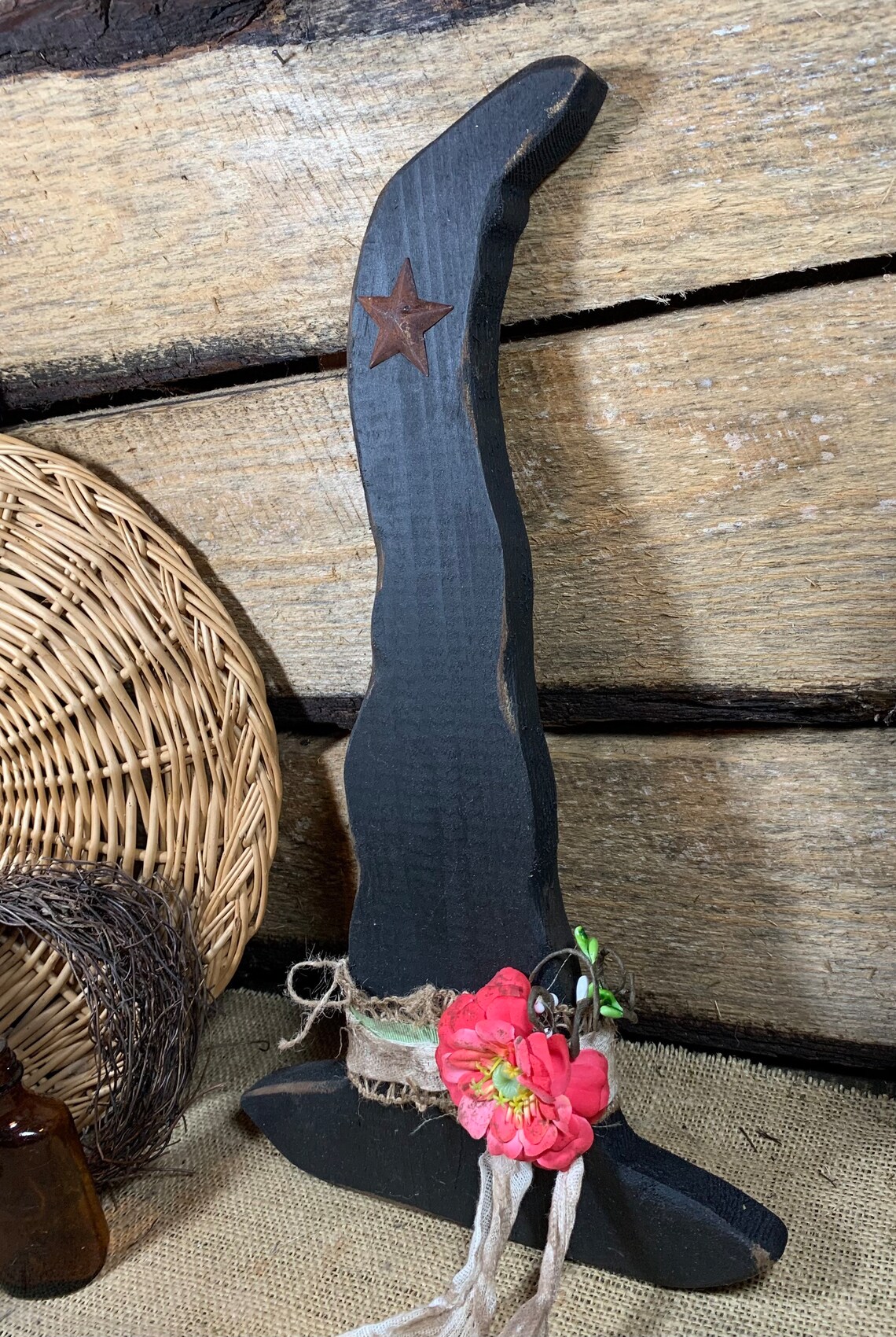 Primitive Rustic Wood Witches Hat - Etsy