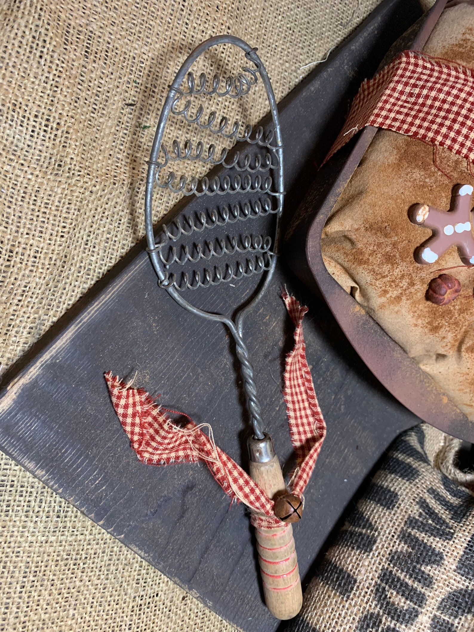Primitive Country Faux Spice Cake. Gingerbread With Antique Whisk - Etsy