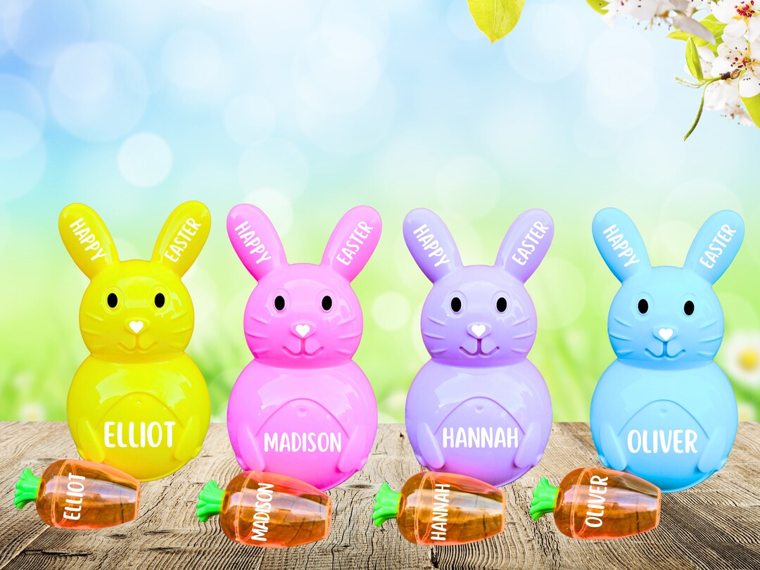 Personalized Bunny Shaped Fillable Containers Easter Favors Easter Gift ...