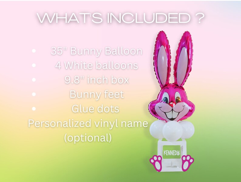 Do It Yourself Bunny Rabbit Balloon BOX Kit Easter Gift Basket for Kids ...