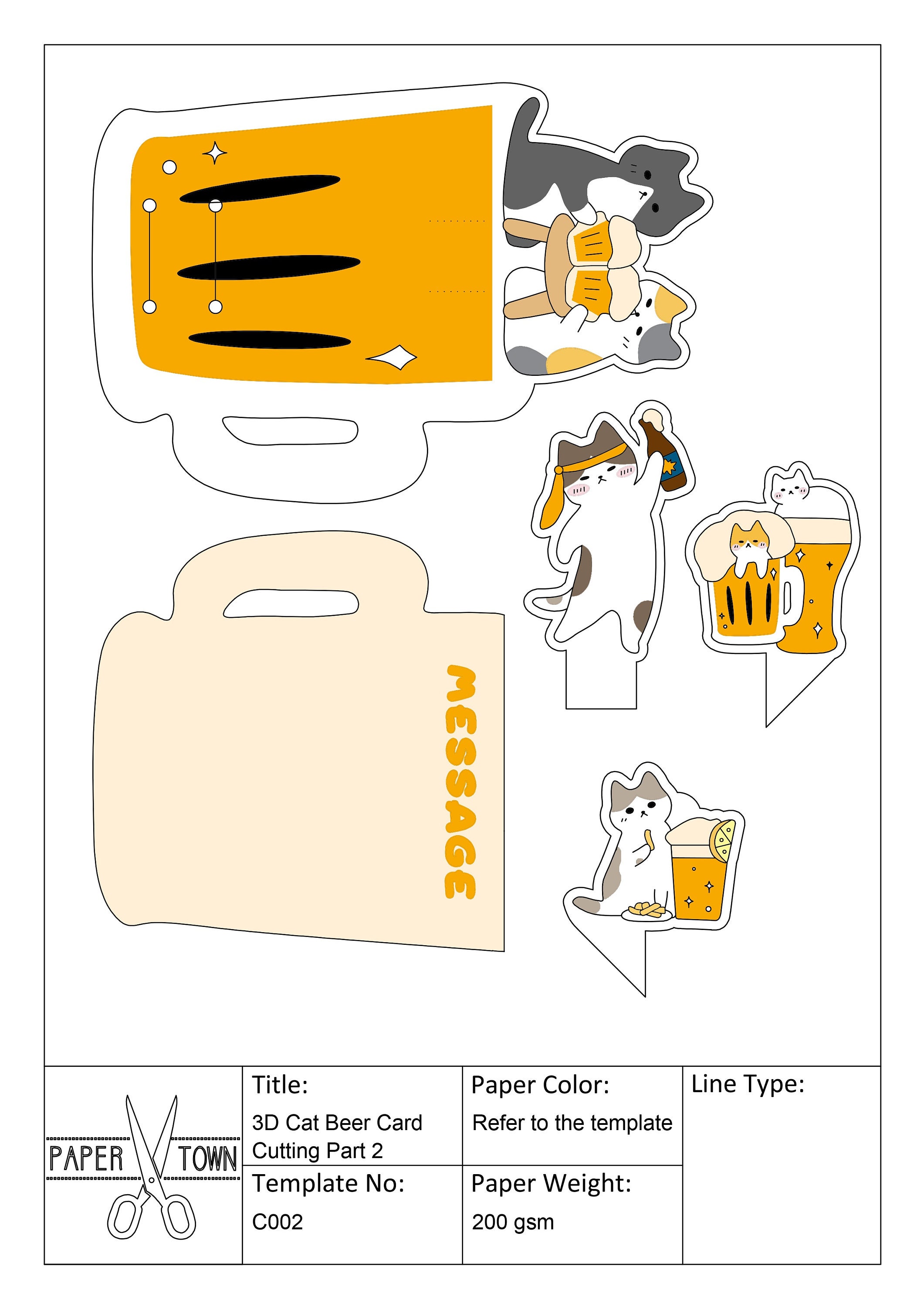 Color Template - 3D Car Beer Pop up Card - Etsy