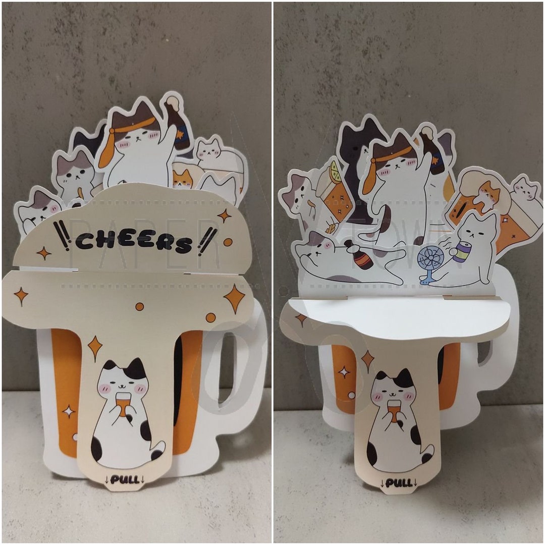 Color Template - 3D Car Beer Pop up Card - Etsy