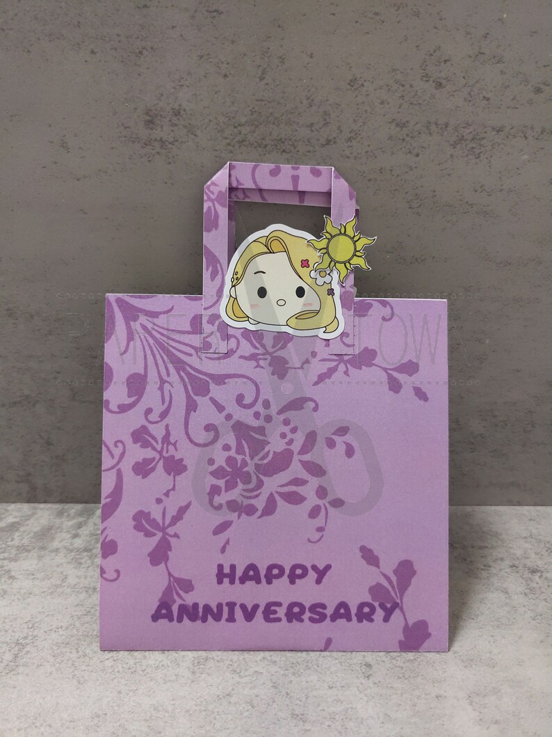 Color Template Princess Rapunzel tangled Gift Box Pop up Card - Etsy