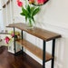 Entryway Table Console With Metal Legs and Distressed Wood, Entryway ...