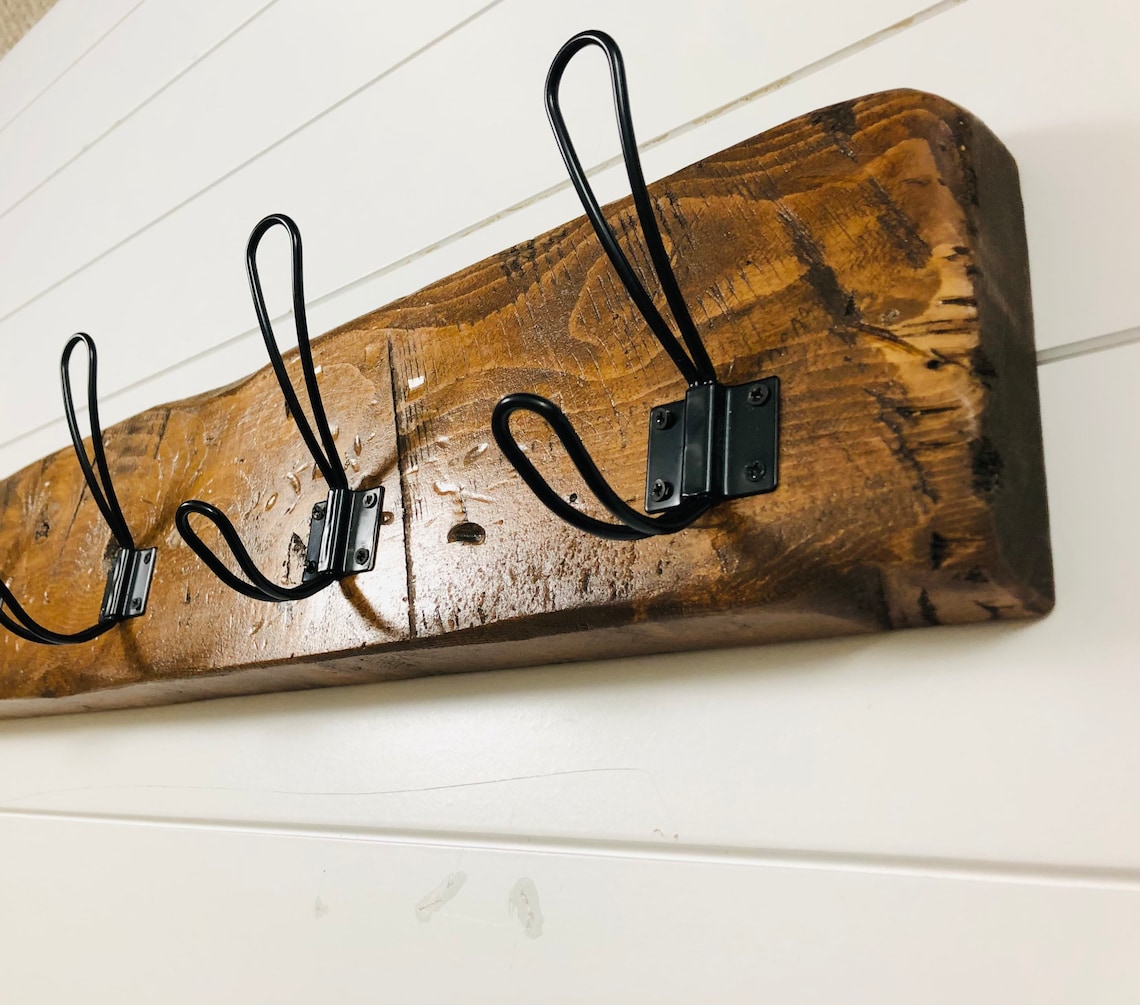 Rustic Farmhouse Coat Rack Distressed Wood Entryway - Etsy