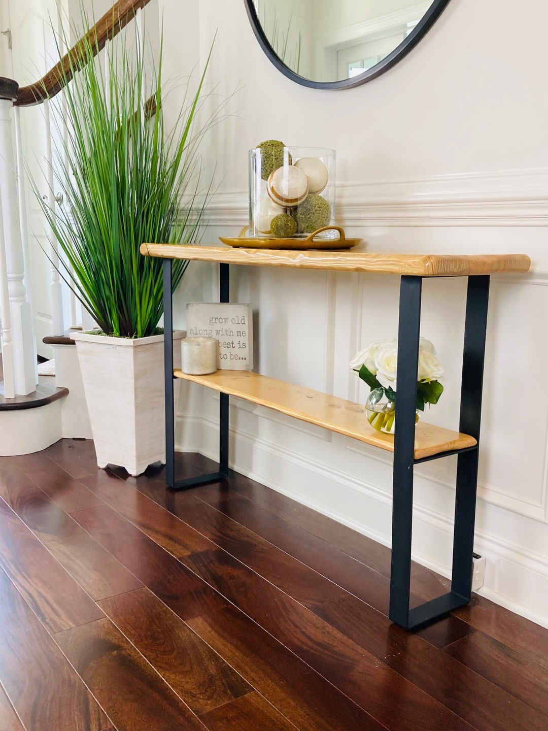 Modern Sofa Table With Built-in Power Outlets - Elegant Handmade ...