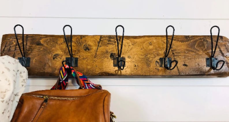 Rustic Farmhouse Coat Rack Distressed Wood, Entryway Organizer ...