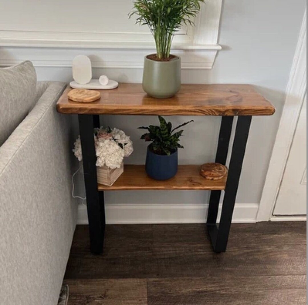 Handmade Farmhouse Console Table - Distressed Finish Sofa Table - Media ...