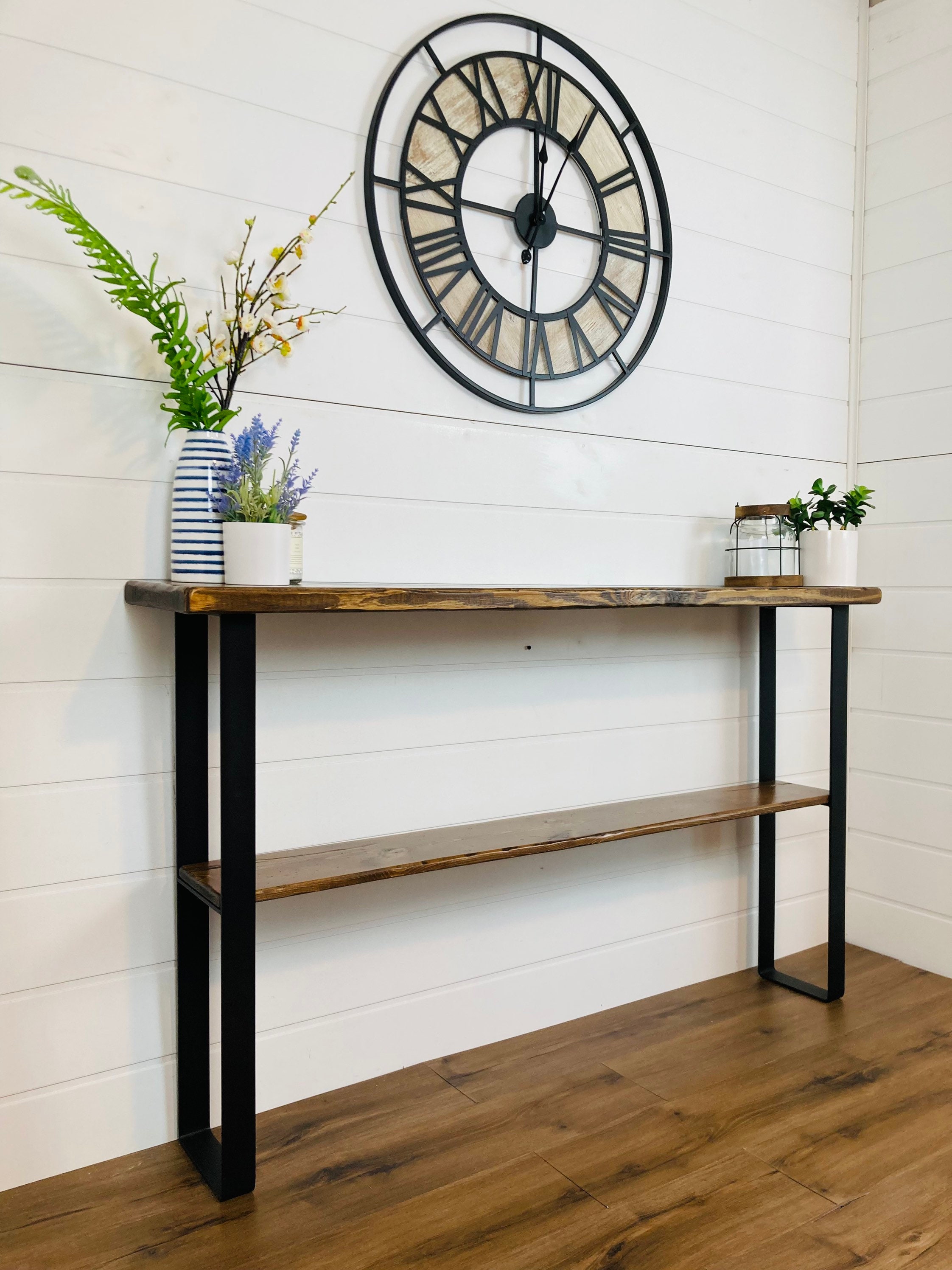 Narrow Console Table With Metal Legs Console Table Farmhouse | Etsy