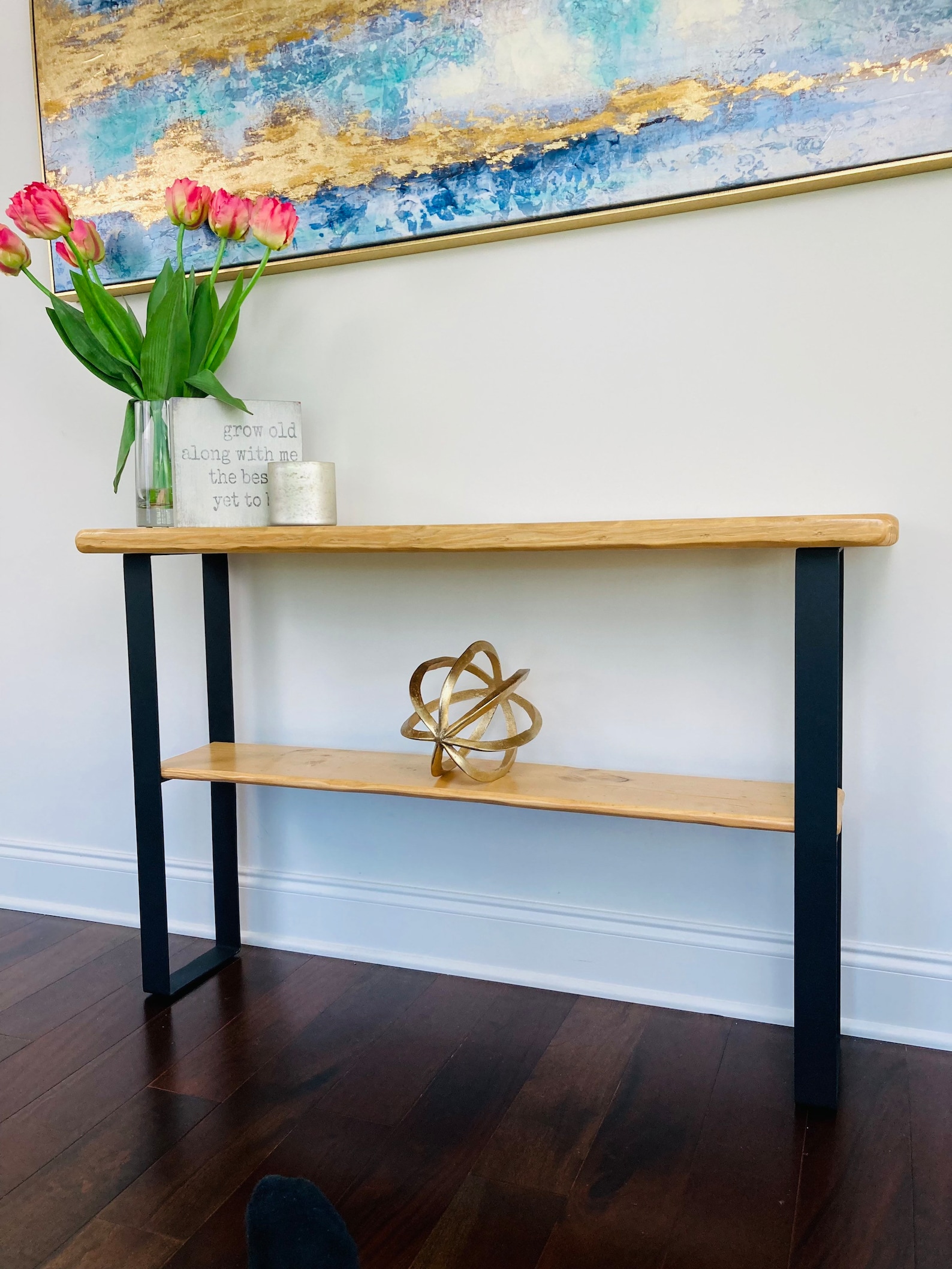 Console Table With Distressed Wood Console Table Entryway - Etsy