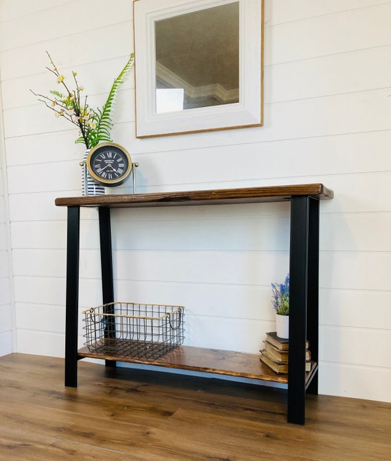 Console Table With Distressed Wood Console Table Entryway - Etsy