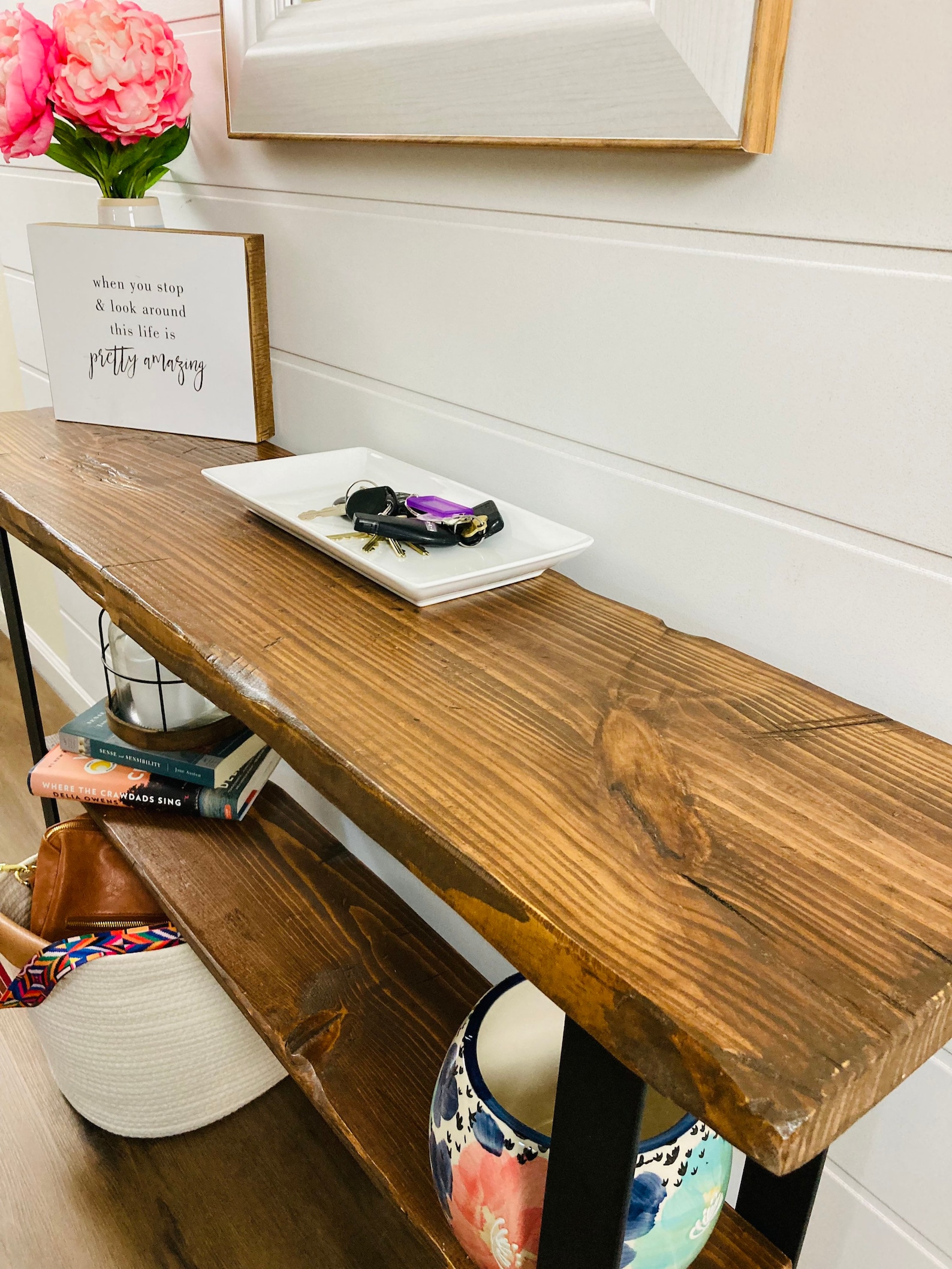Entryway Table Console With Distressed Wood Entryway Table - Etsy
