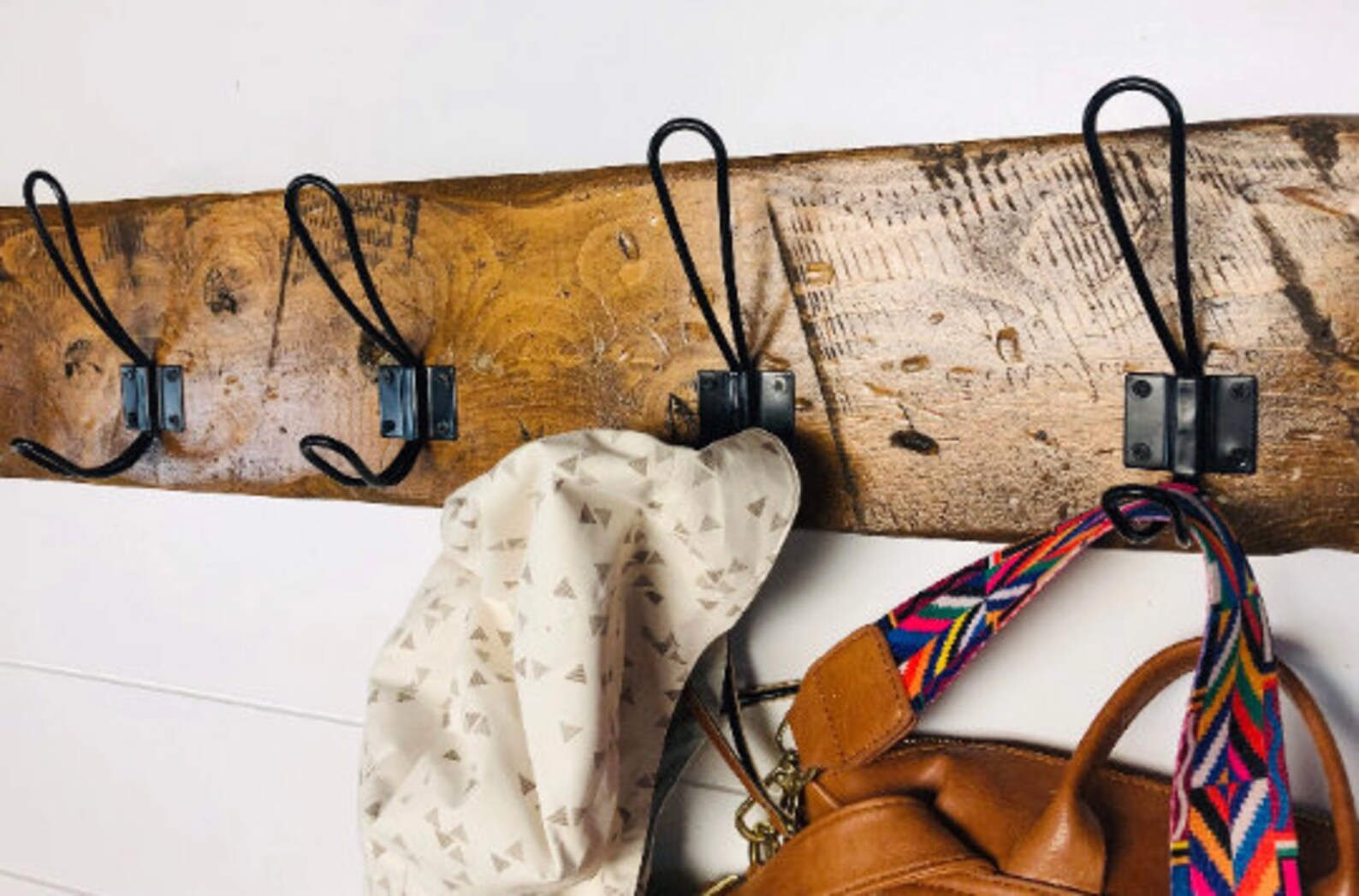 Rustic Farmhouse Coat Rack Distressed Wood, Entryway Organizer ...