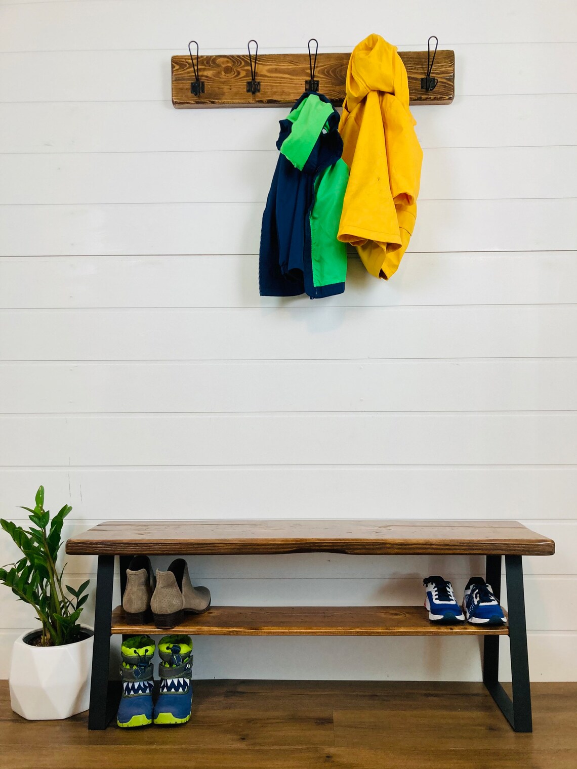 Rustic Farmhouse Coat Rack Entryway Organizer Bathroom - Etsy