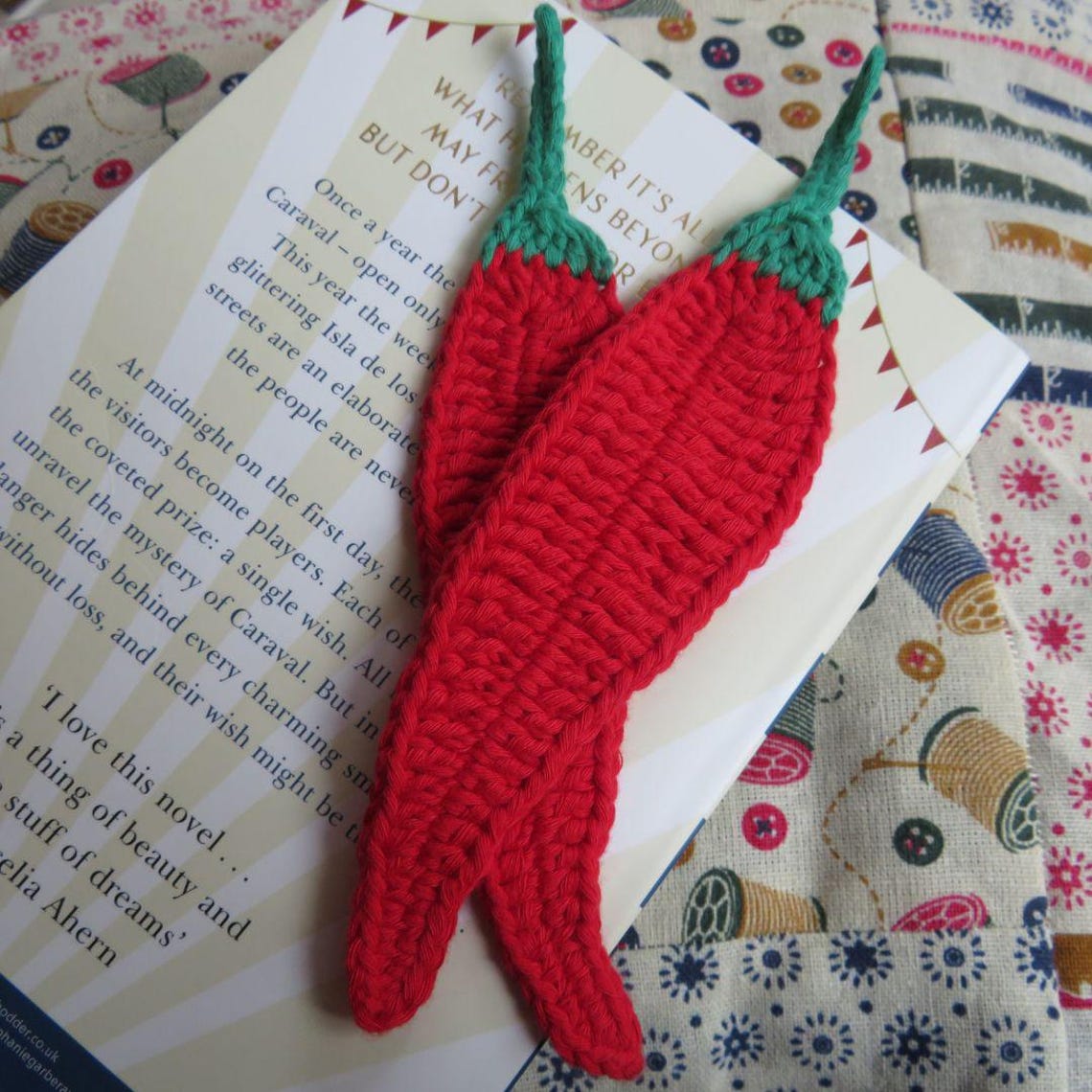 Chili Pepper Crochet Pattern - Spicy Bookmark - PDF Pattern - Etsy