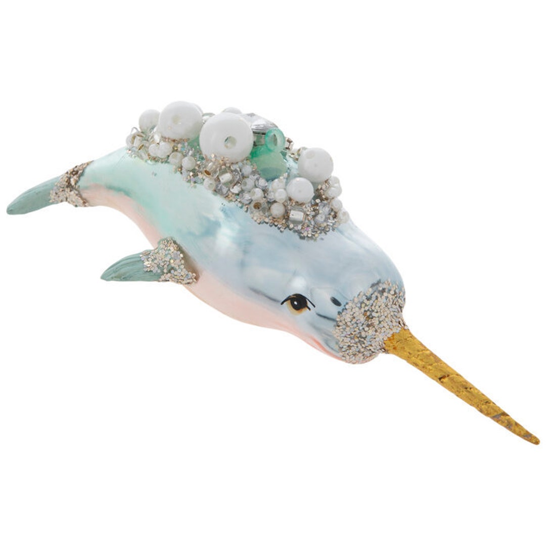 Narwhal Unicorn of the Sea Glass Christmas Tree Ornament - Etsy