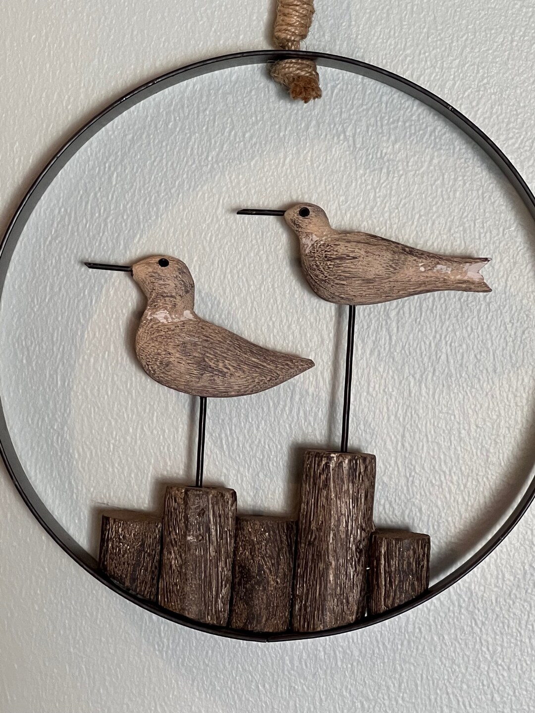 Birds Round Wood Wall Decor Hanging Decoration Mother's Day Unique Gift ...