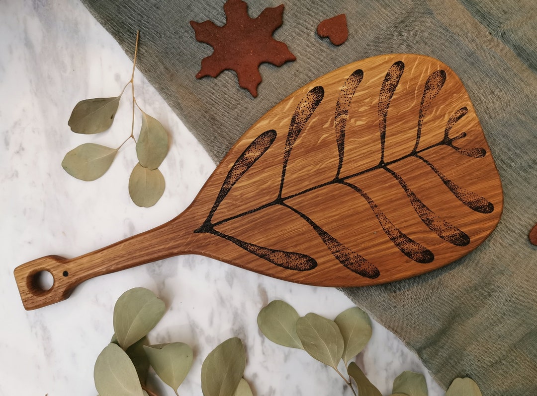 Handmade Engraved Bread Board With Handle, Unique Gift for Nature Lover ...