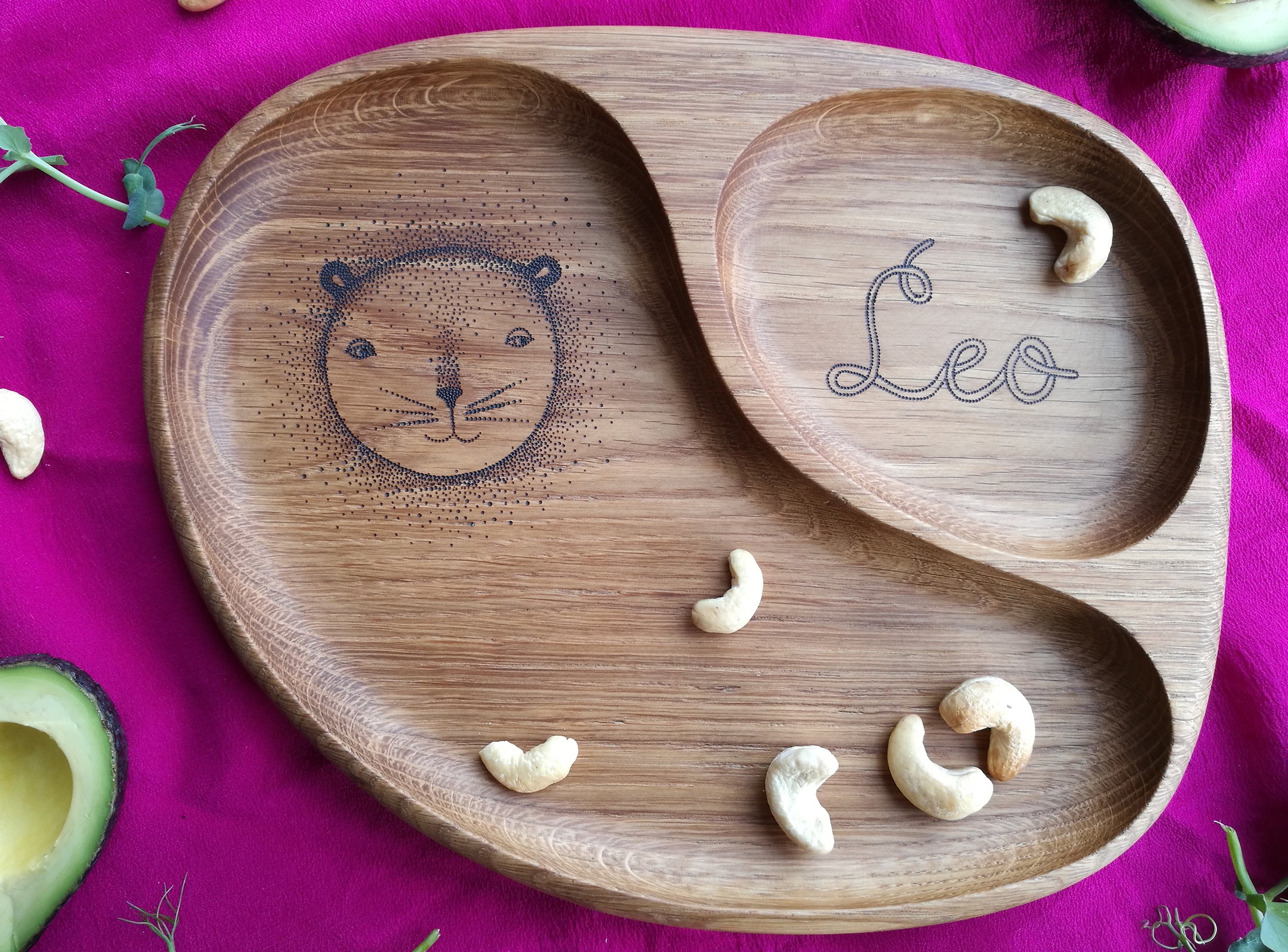 Personalized Children's Portion Plate, Child's Wooden Plate, Custom ...