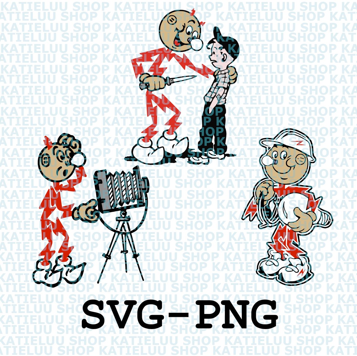 Reddy Kilowatt Svg, Png - Funny Electrician Warning - Reddy Kilowatt ...