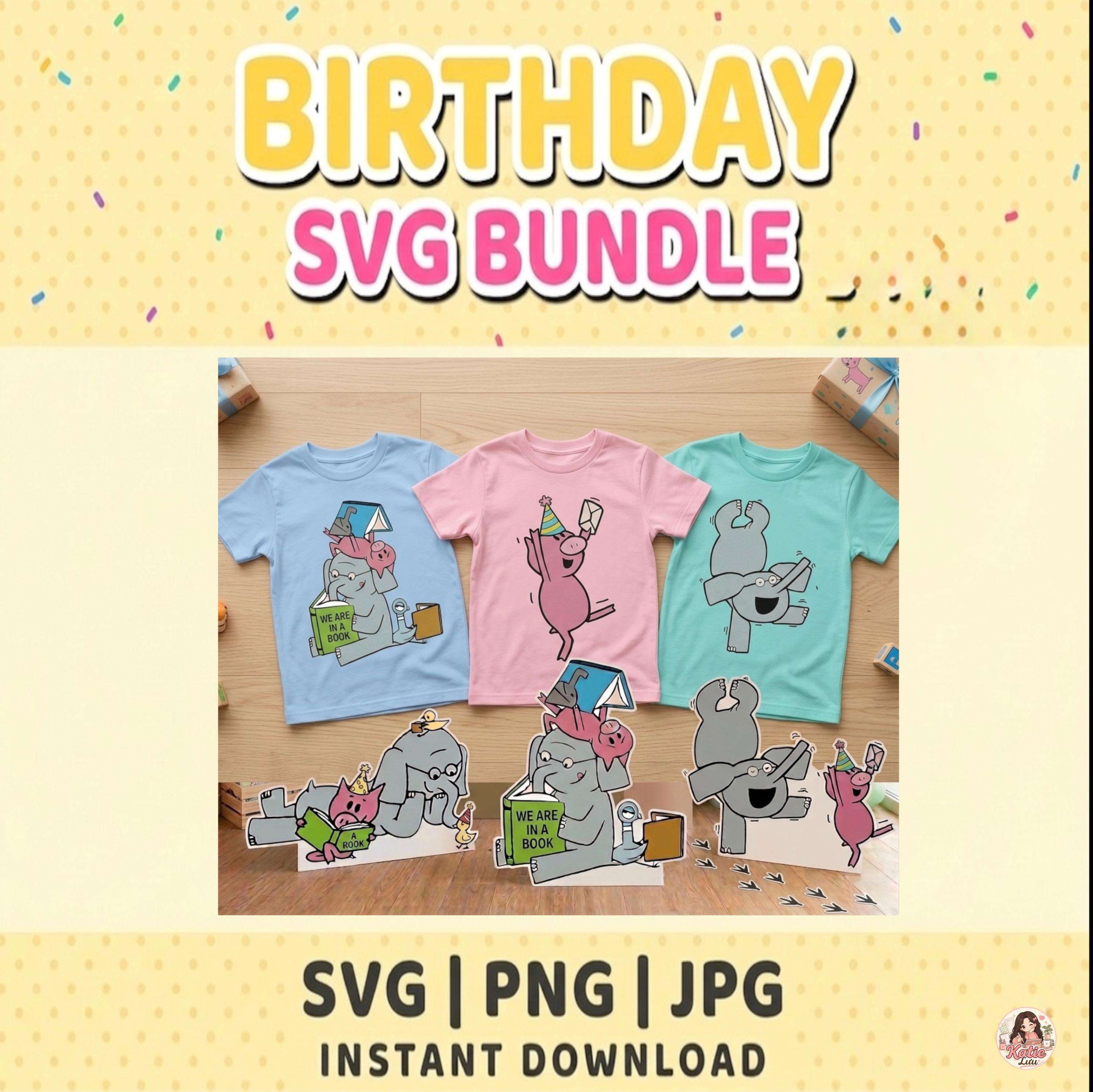 Elephant and Piggie Svg, Png, Elephant Svg, Piggie Svg, Gerald and ...