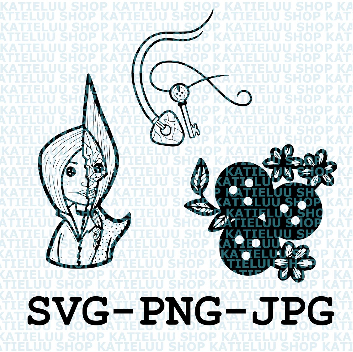 Coraline Svg Witch Girl Coraline Button Key Svg Bundle | Etsy