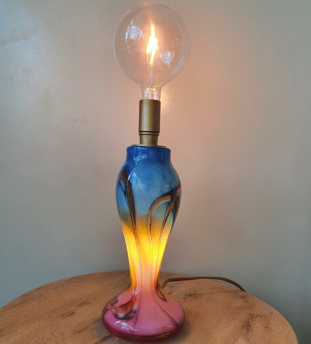 Unique Table Lamp Made of Blown Glass Marcel Saba Glass Art - Etsy