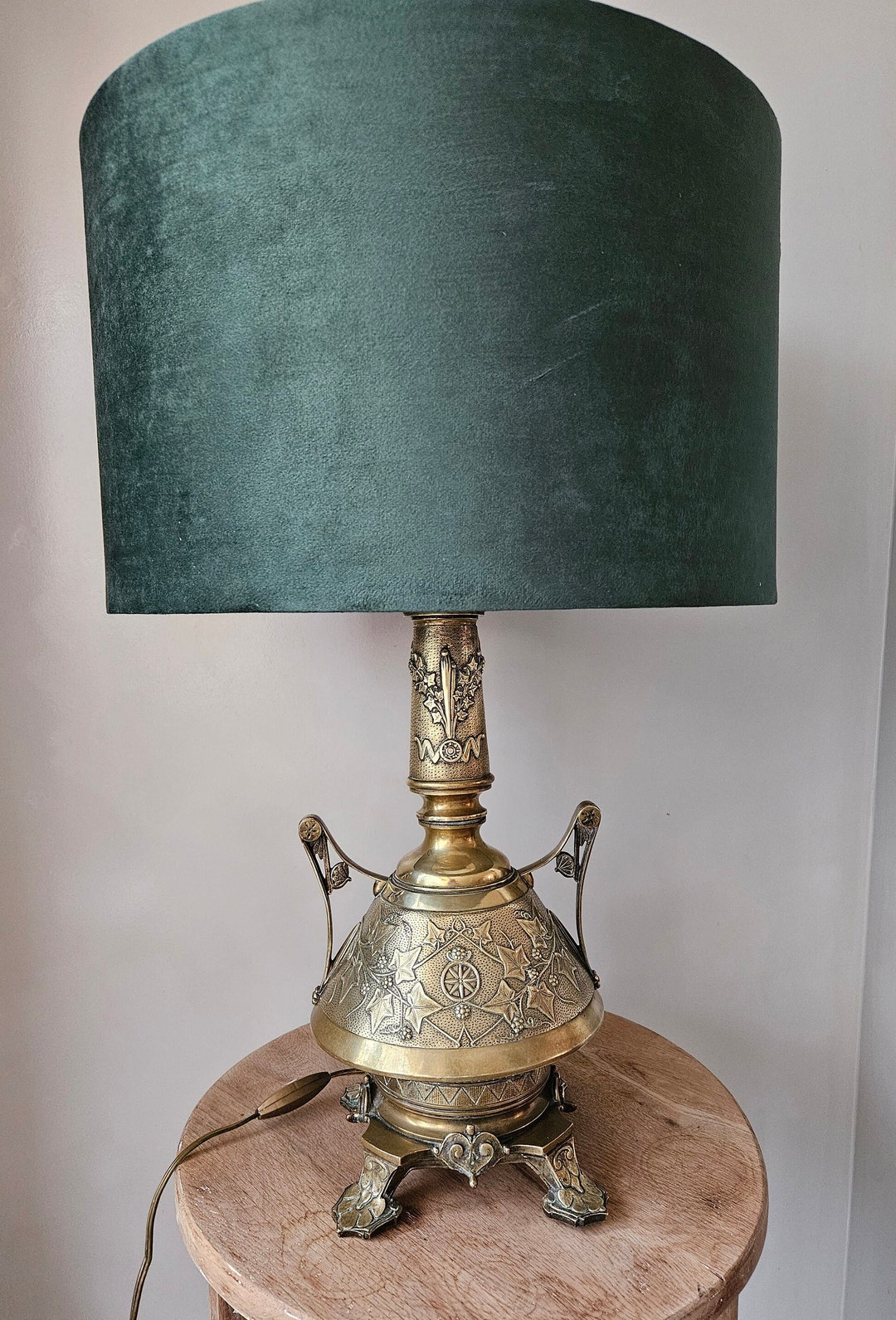 Beautiful Luxury Table Lamp Art Deco Bronze Lamp Stand Dark Green ...