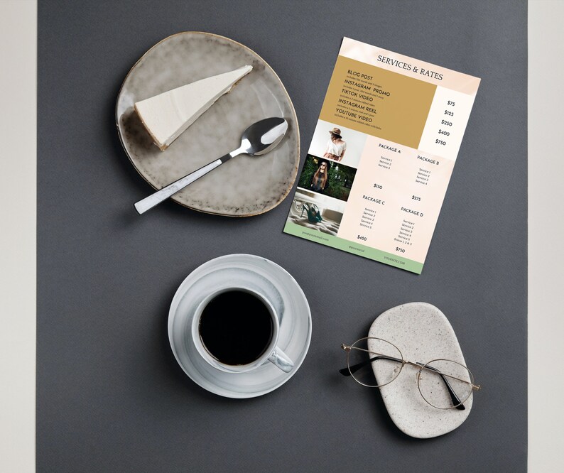 Media Kit and Rate Card - Canva Template - Influencer, Instagram ...