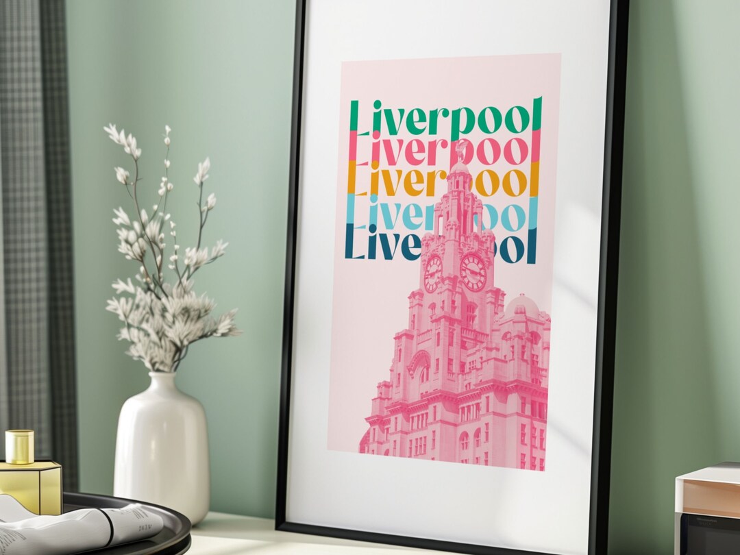 Liverpool Poster - Bright Modern Art, Liverpool Art Print, City Travel ...