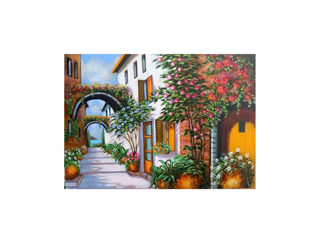 Italian Landscape Original Oil Painting Italy Streets Painting Italy ...