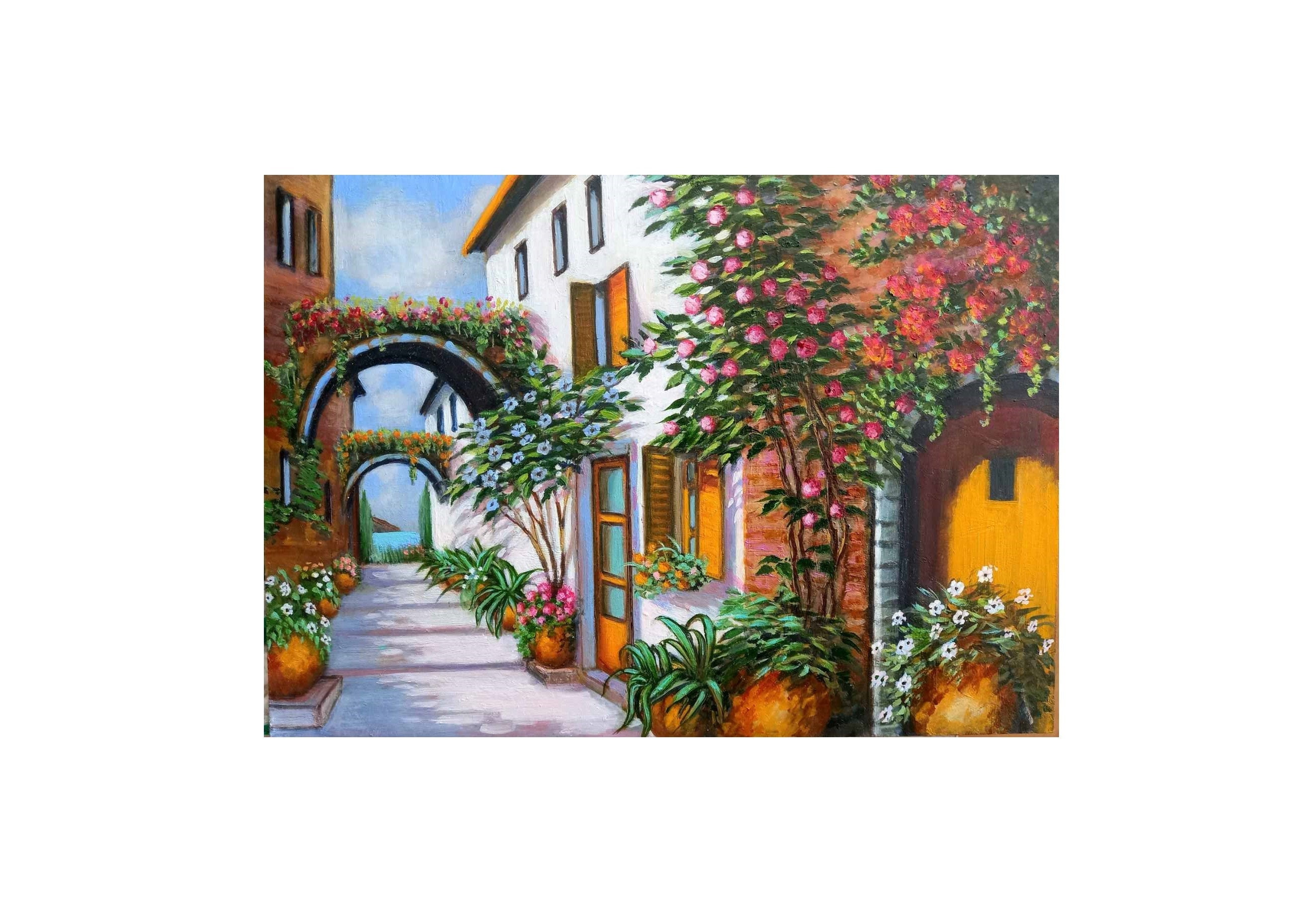 Italian Landscape Original Oil Painting Italy Streets Painting Italy ...