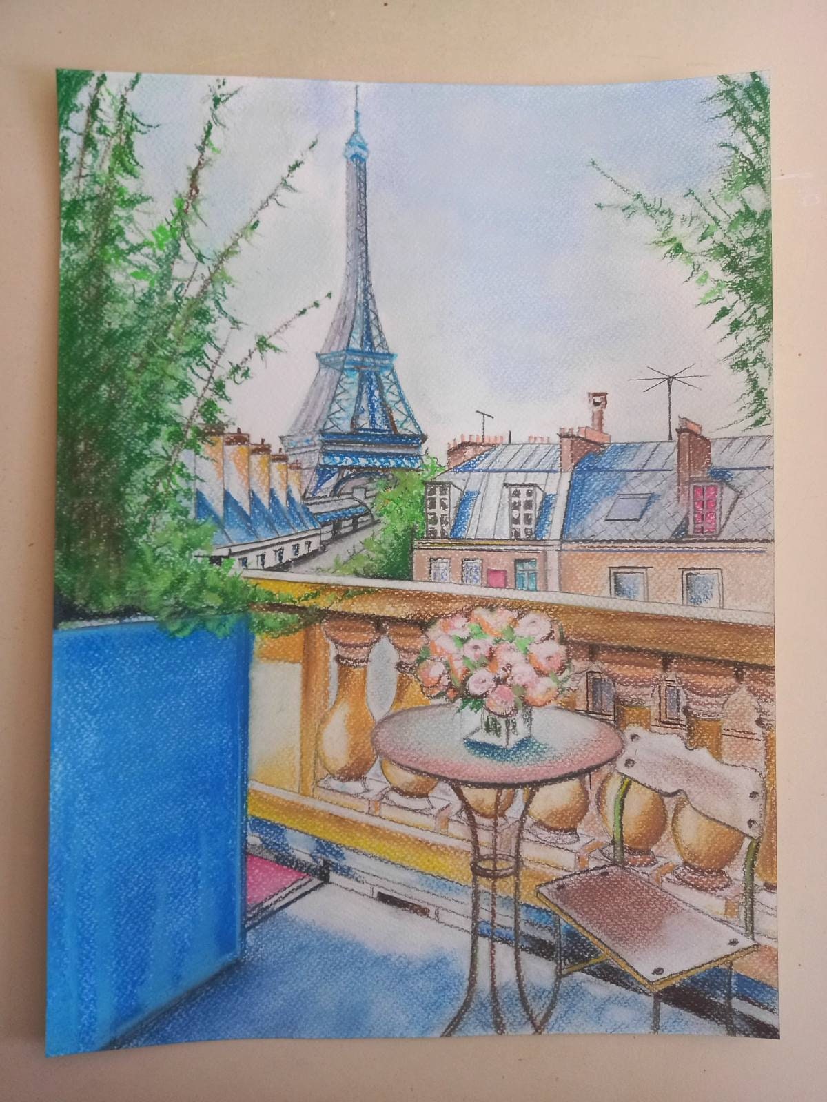 European City Painting Paris Сityscape France City Painting Cityscape ...