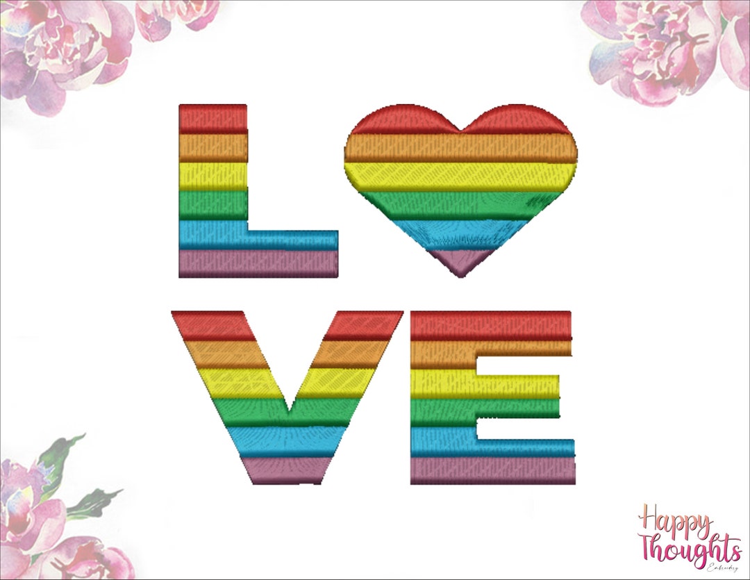 LOVE LGBT Embroidery Design Machine. Automatic Embroidery - Etsy