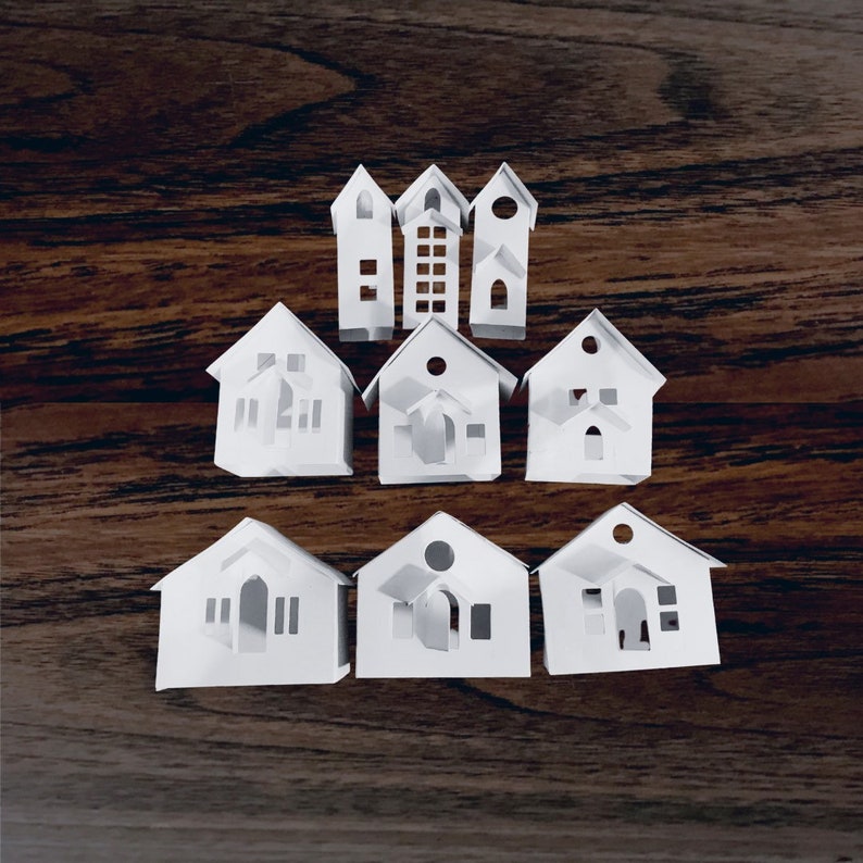 DIY Paper Village Kit Christmas Decoration Setcrafts for - Etsy