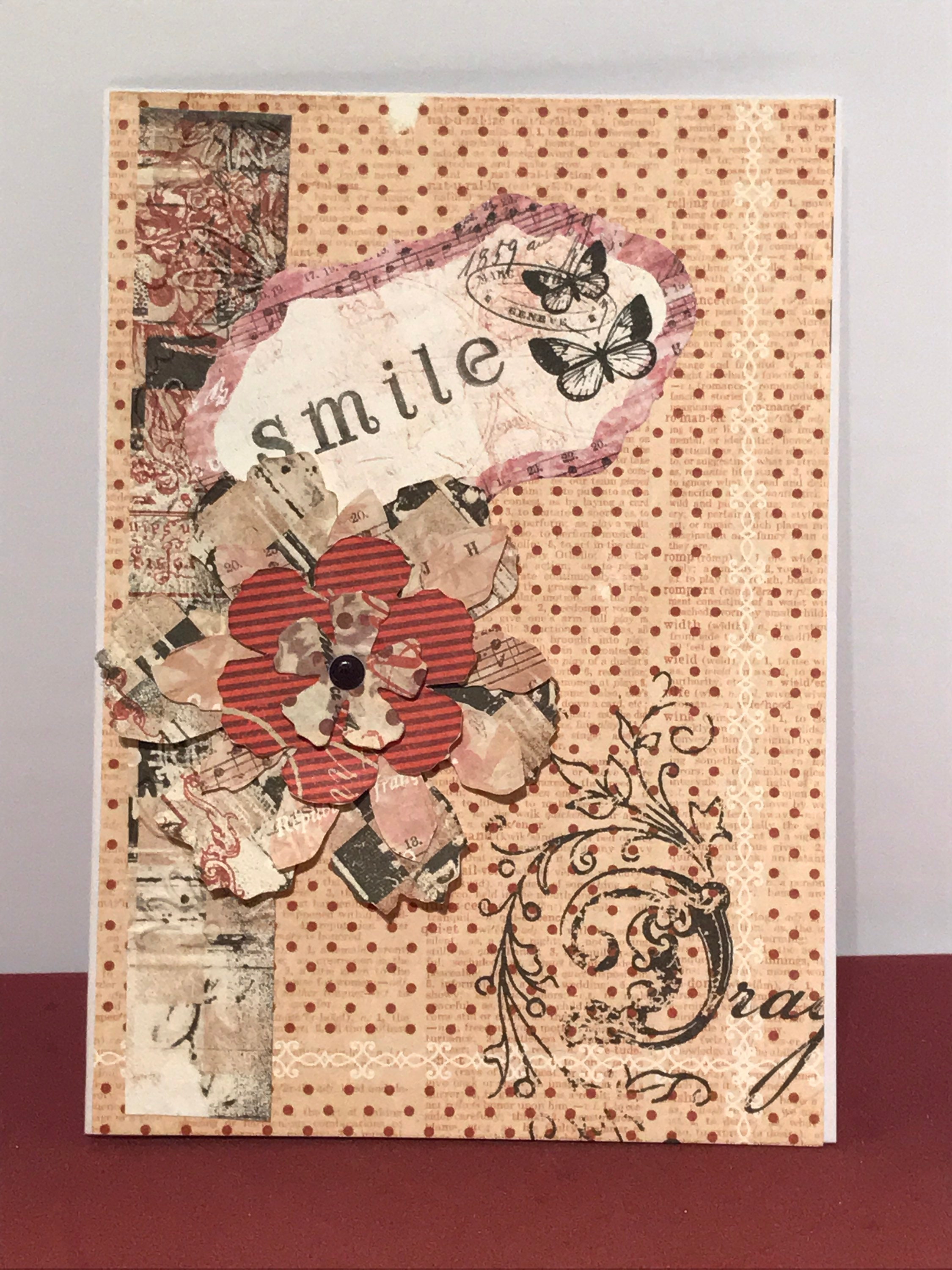Layered Floral Card, Handmade 3D Flower Card,all Occasion Card for Her ...